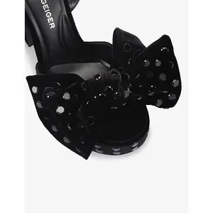 Kurt Geiger Studded Faux-leather Heeled Sandals