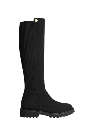 Vivaia Filipa Round-toe Stretchy Wool Knee-high Boots - Black