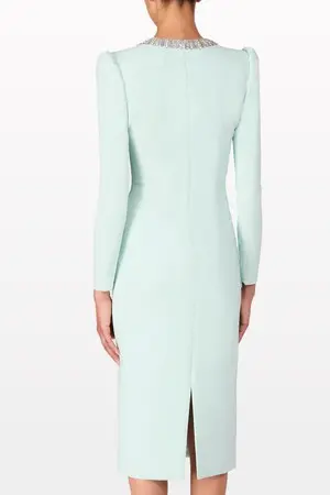 Jenny Packham Cora Long-sleeve Midi Dress - Lagoon