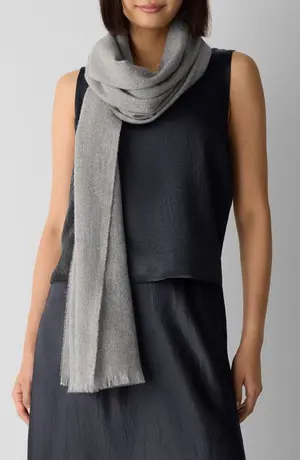 Eileen Fisher Wool Blend Shimmer Wrap