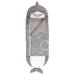 HAPPY NAPPERS Grey Shark 2 In 1 Pillow & Sleeping Bag Medium - Gray
