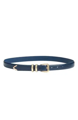 Nordstrom Sutton Croc-Embossed Belt Navy