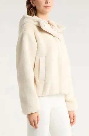 Zella Faux Fur Hooded Jacket