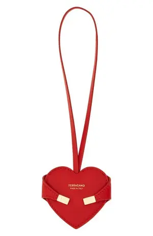 FERRAGAMO Charm Cuore Mirror Bag Charm - Flame Red