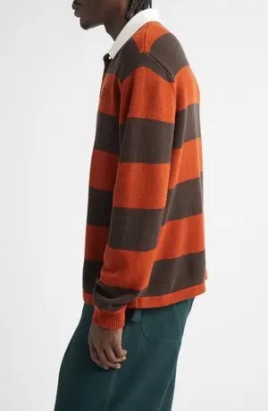 BODE Pine Stripe Wool Rugby Sweater - Brown Multi