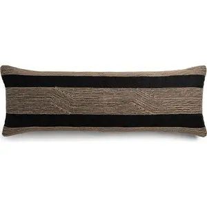 CRANE HOME Balance Jute Embroidery Lumbar Pillow - Black
