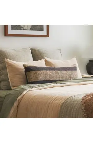 CRANE HOME Balance Jute Embroidery Lumbar Pillow