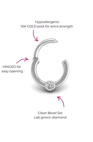 SEED2STONE Cyclops Lab-grown Diamond Hoop Earring - Silver