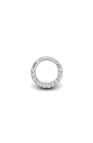 SEED2STONE Pavé Diamond Flat Hoop Earring - Silver