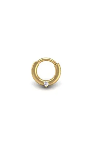 SEED2STONE Diamond Flat Hoop Earring - Yellow Gold