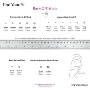 SEED2STONE Edgy Back-off Stud - Silver