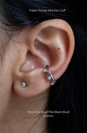 SEED2STONE Triple-threat Diamond Ear Cuff