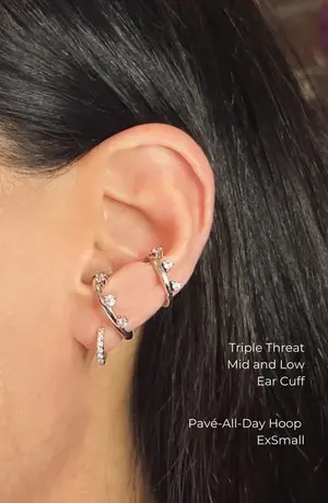 SEED2STONE Triple-threat Diamond Ear Cuff