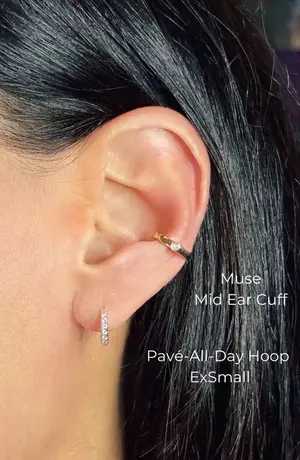SEED2STONE Muse Solitaire Diamond Ear Cuff - Yellow Gold