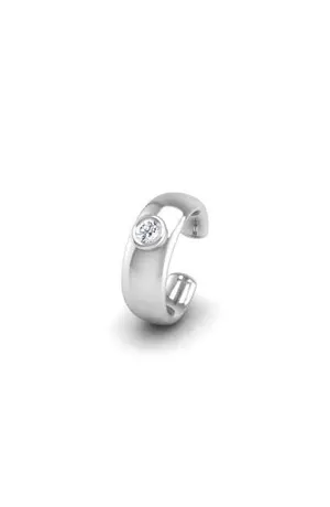 SEED2STONE Wide Cyclops Diamond Ear Cuff - Silver