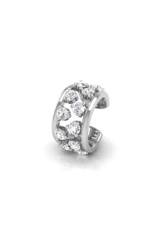 SEED2STONE Double-wave Diamond Ear Cuff - Silver