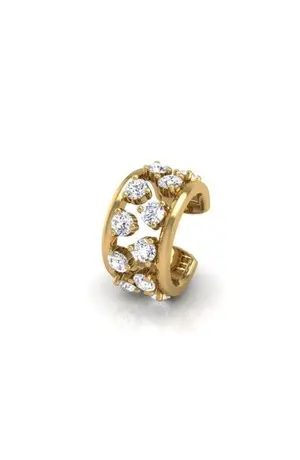 SEED2STONE Double Wave Diamond Ear Cuff - Yellow Gold