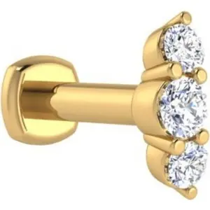 SEED2STONE Triple-threat Diamond Stud Earring - Yellow Gold