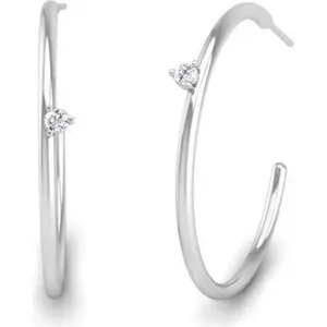 SEED2STONE Hoop Earrings With Lab Grown Diamonds - Silver