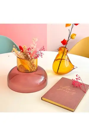 CLOUDNOLA Tip Top Glass Bowl - Pink/yellow