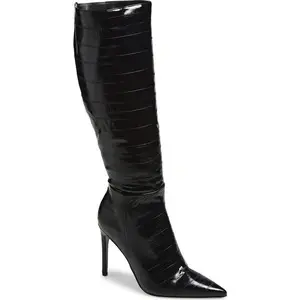 Steve Madden Nitro Knee High Boot - Black Eel