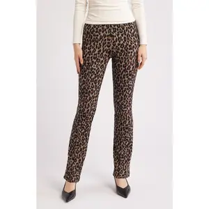 Spanx Leopard Print Slim Ponte Pants
