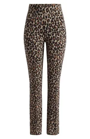 Spanx Leopard Print Slim Ponte Pants