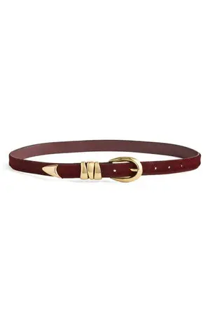 Madewell Triple Metal Keeper Genuine Calf Hair Belt Cabernet