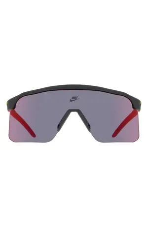 Nike Expedition 61mm Shield Sunglasses - Matte Dark Smoke Grey/red
