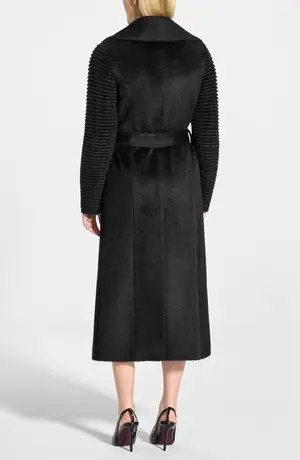 Sentaler Shawl Collar Alpaca Blend Wrap Coat