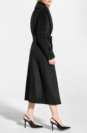 Sentaler Shawl Collar Alpaca Blend Wrap Coat