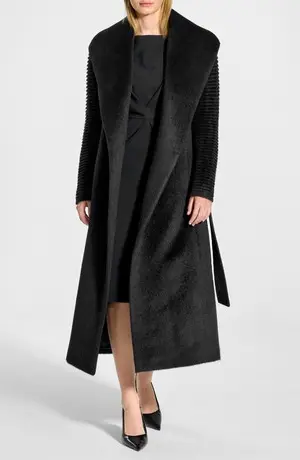 Sentaler Shawl Collar Alpaca Blend Wrap Coat