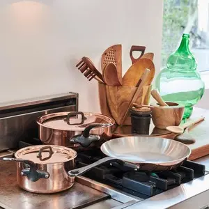 MAUVIEL M'150 Ci Curved Splayed Saute Pan With Lid