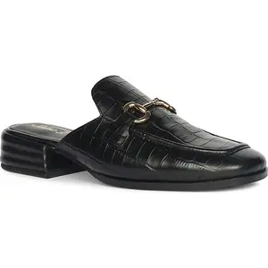 SAINT G Savannah Croc Embossed Mule - Black