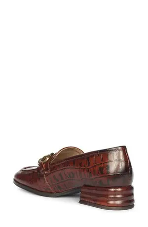 SAINT G Jacqueline Croc Embossed Loafer - Chocolate