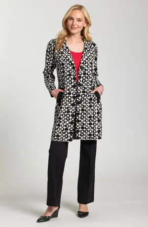 APNY Abstract Dot Sweater Coat