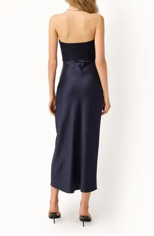 Cami Nyc Echo Strapless Mixed Media Dress