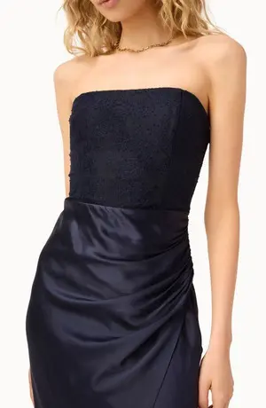 Cami Nyc Echo Strapless Mixed Media Dress