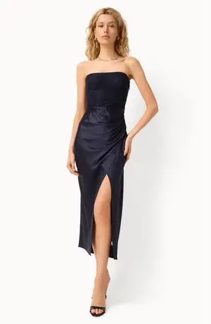 Cami Nyc Echo Strapless Mixed Media Dress
