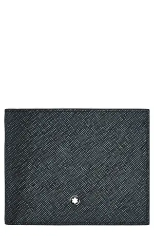 Montblanc Sartorial Leather Bifold Wallet - Tweed Blue