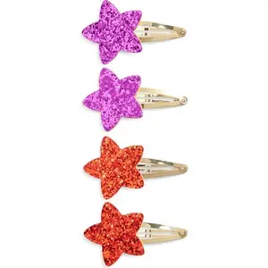 CARA Star Hair Clips Set - Purple/red