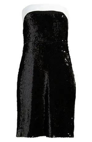 Eliza J Bow Back Sequin Strapless Dress