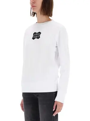 Versace Sweatshirt With Baroque Logo Patch