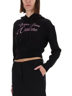 Versace Cropped Sweatshirt With Logo