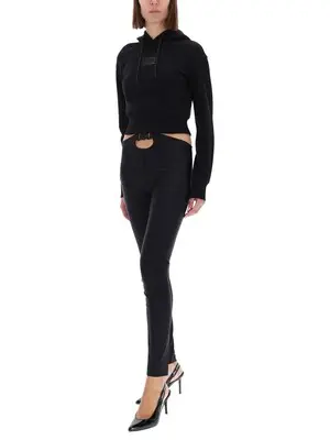 Versace Cropped Sweatshirt With Logo Patch