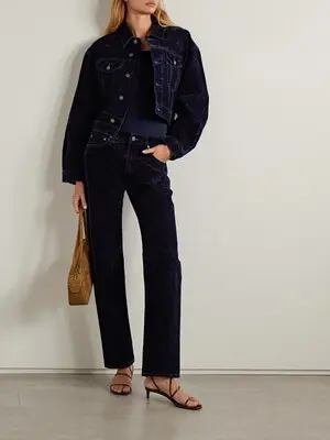 AGOLDE Cotton-blend Velvet Straight-leg Pants