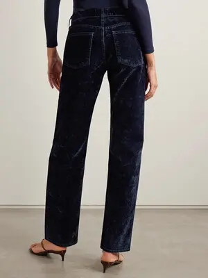 AGOLDE Cotton-blend Velvet Straight-leg Pants