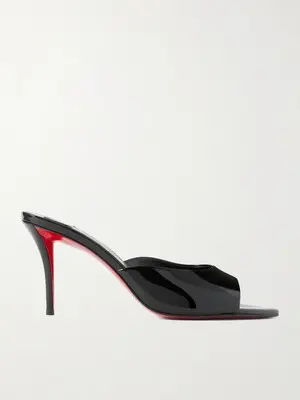 CHRISTIAN LOUBOUTIN Miss Z 80 Patent-leather Mules - Black