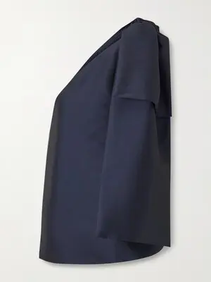 Bernadette Winnie One-shoulder Bow-detailed Taffeta Top - Blue