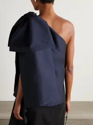 Bernadette Winnie One-shoulder Bow-detailed Taffeta Top - Blue